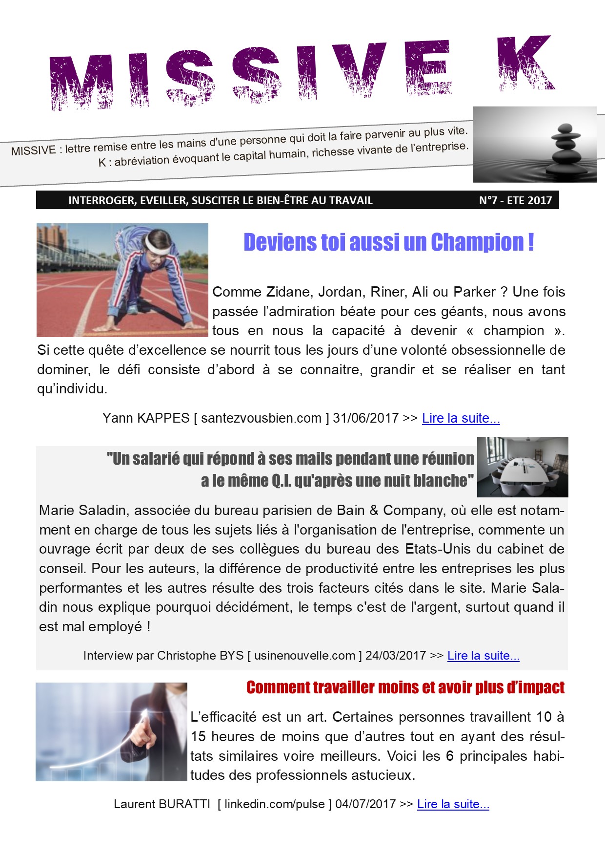 Missive K # 07 - En juillet, lisez la pour passer un bel été ! - Santez ...